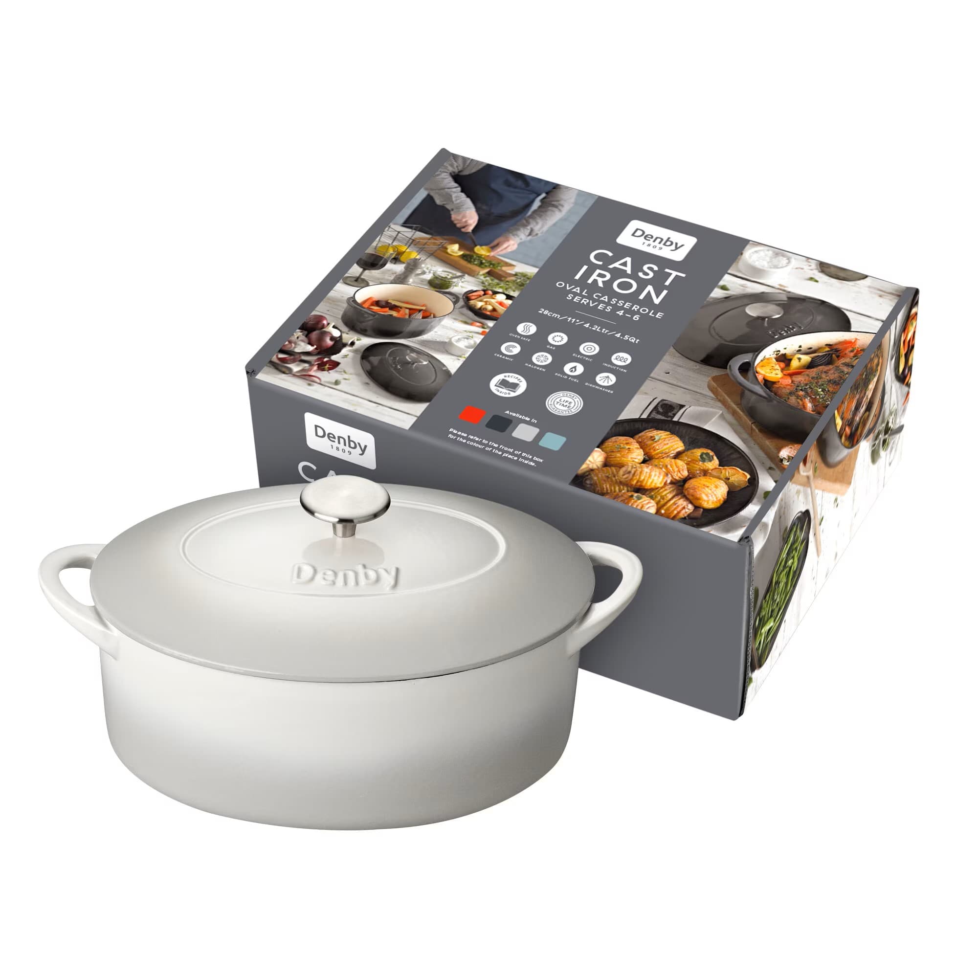 Denby Natural Canvas Cast Iron 28Cm Oval Casserole - Frank Roche & Sons Ltd