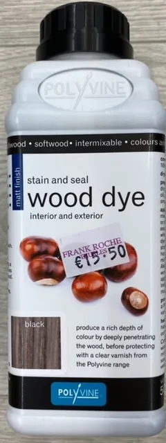 Polyvine wood dye black 500ml - Frank Roche & Sons Ltd
