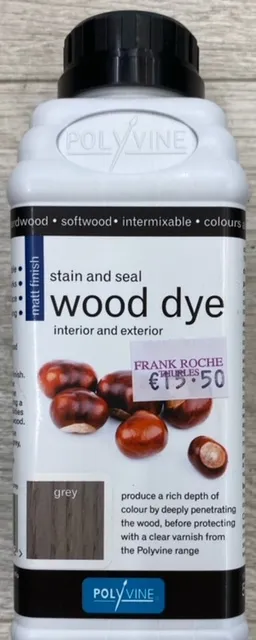 Polyvine wood dye grey 500ml - Frank Roche & Sons Ltd